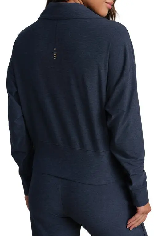 RHONE Atmosphere Crop Zip Sweatshirt - Navy Heather