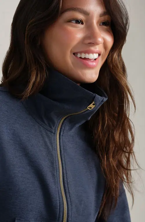 RHONE Atmosphere Crop Zip Sweatshirt - Navy Heather