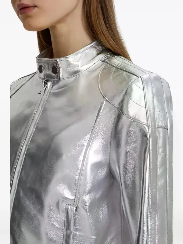 ERMANNO FIRENZE Zip-up Quilted Leather Jacket