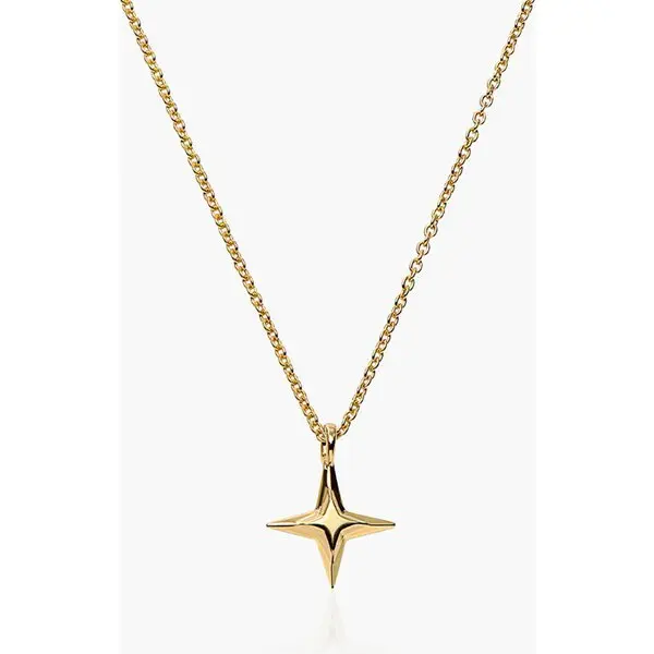 OAK & LUNA Northern Star Pendant Necklace - Gold Vermeil