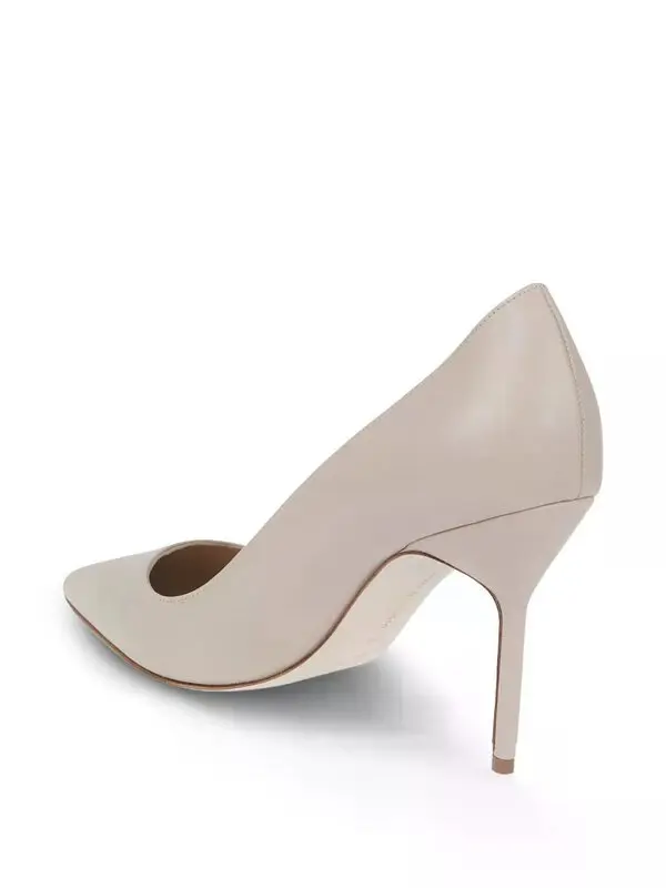 Manolo Blahnik 90mm Pointed-toe Leather Pumps - Neutrals