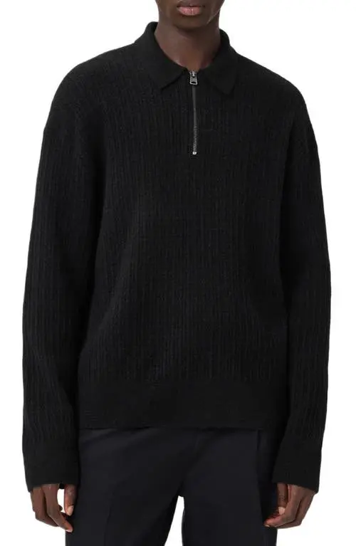 ALLSAINTS Jakob Wool & Alpaca Blend Polo Sweater