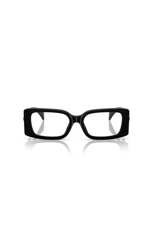 Versace 53mm Rectangle Optical Glasses - Black