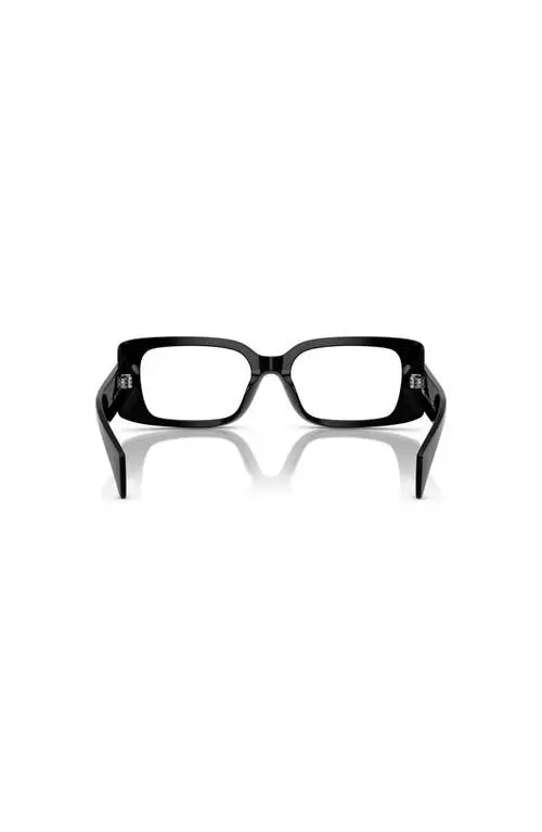 Versace 53mm Rectangle Optical Glasses - Black