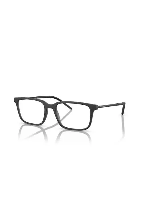 Dolce & Gabbana 55mm Rectangle Optical Glasses - Black