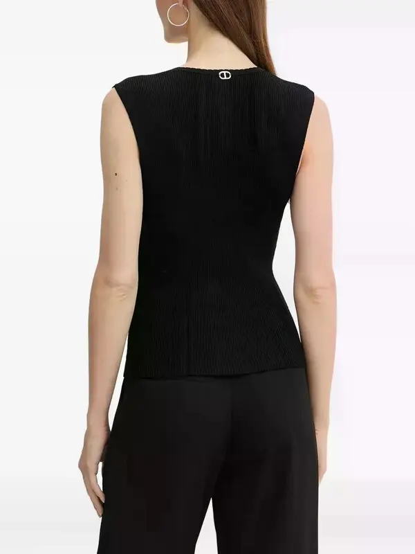 TWINSET Ribbed Tank Top - Black