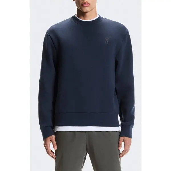 On Focus Tech Crewneck Sweatshirt - Navy