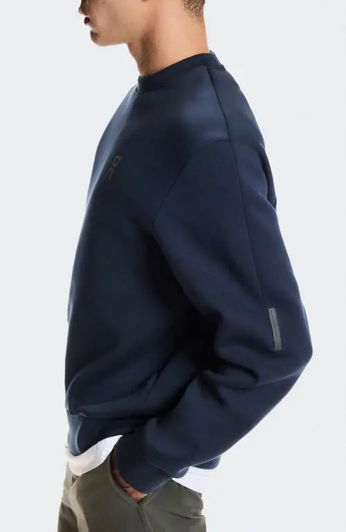 On Focus Tech Crewneck Sweatshirt - Navy