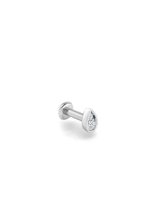 SEED2STONE Perfect-pear Flat Back Stud - White Gold