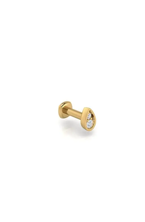 SEED2STONE Perfect-pear Flat Back Stud - Yellow Gold