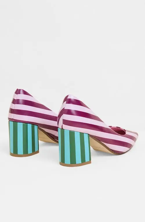 Charlotte Stone Estee Multicolor Square Toe Pump - Violet