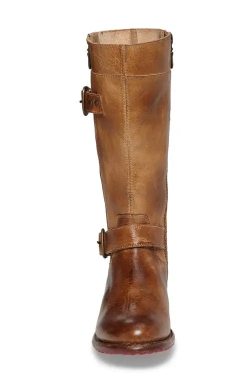 Bed Stu Distressed Leather Zip-up Moto Boots - Tan Rustic