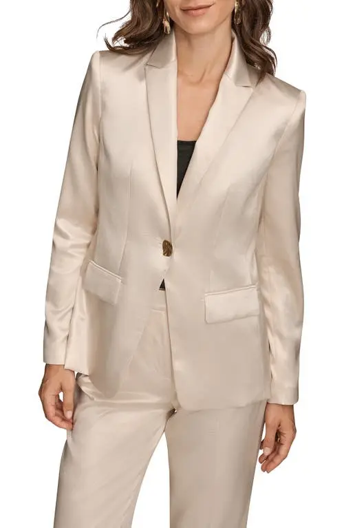 Donna Karan New York Satin One-button Blazer - Ivory
