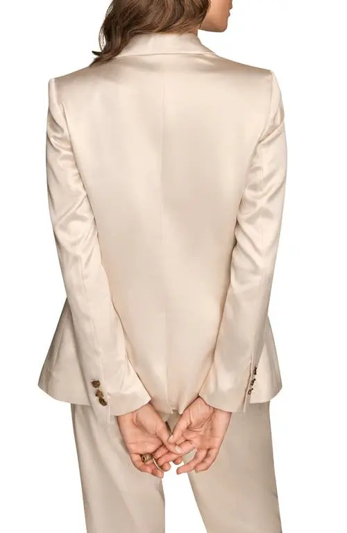 Donna Karan New York Satin One-button Blazer - Ivory