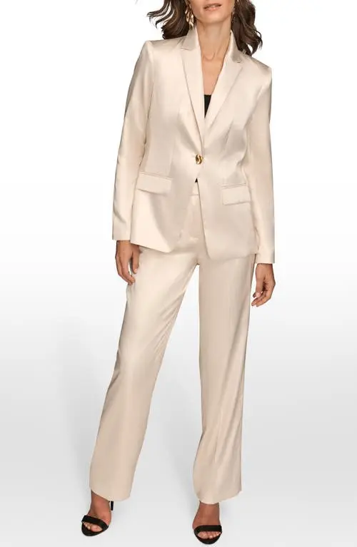 Donna Karan New York Satin One-button Blazer - Ivory