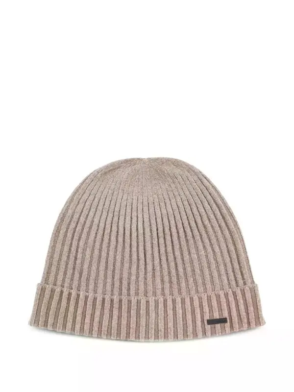 RRD Velvet-effect Ribbed Beanie - Neutrals