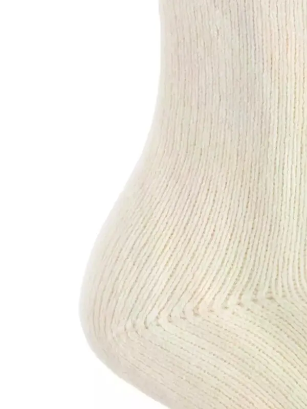 GANNI Logo-plaque Knee-high Socks - Neutrals
