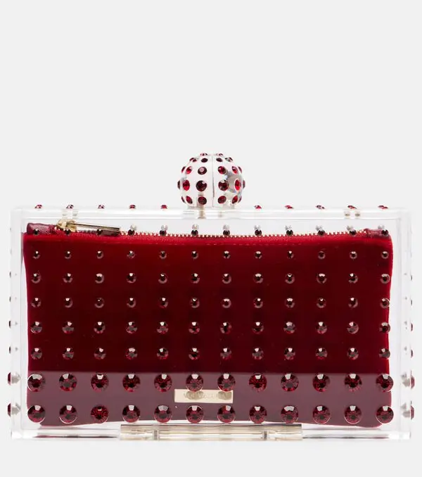 AQUAZZURA Tequila Mini Beaded Clutch - Red