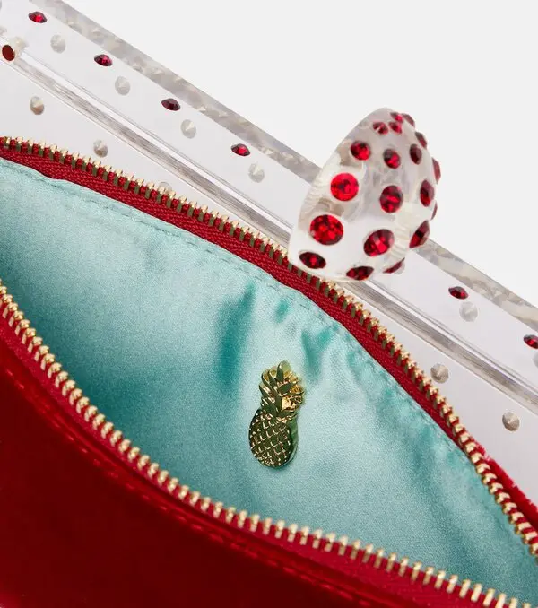 AQUAZZURA Tequila Mini Beaded Clutch - Red