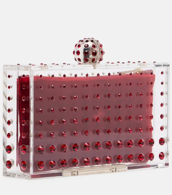 AQUAZZURA Tequila Mini Beaded Clutch - Red