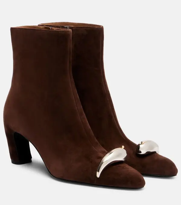 Tory Burch Pierced Xl 65 Suede Ankle Boots - Brown