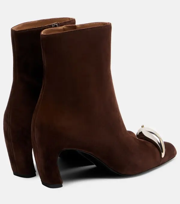 Tory Burch Pierced Xl 65 Suede Ankle Boots - Brown