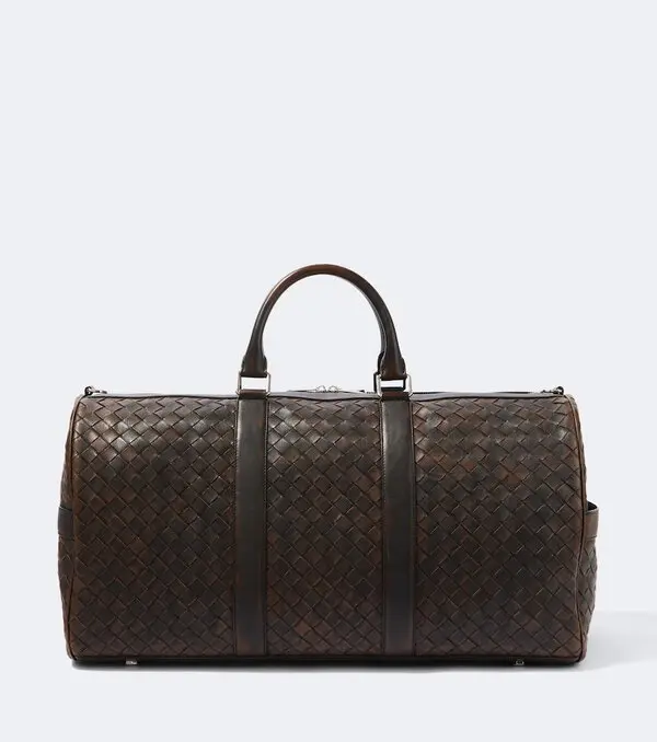 Bottega Veneta Intrecciato Leather Duffel Bag - Brown