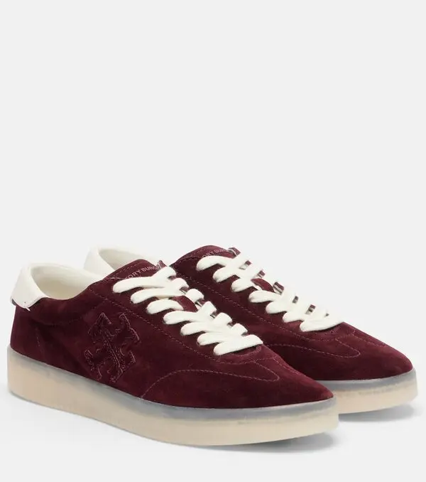 Tory Burch Phoenix Suede Sneakers - Burgundy
