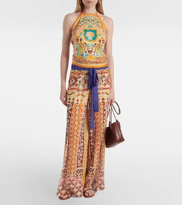 Etro Printed High-rise Palazzo Pants
