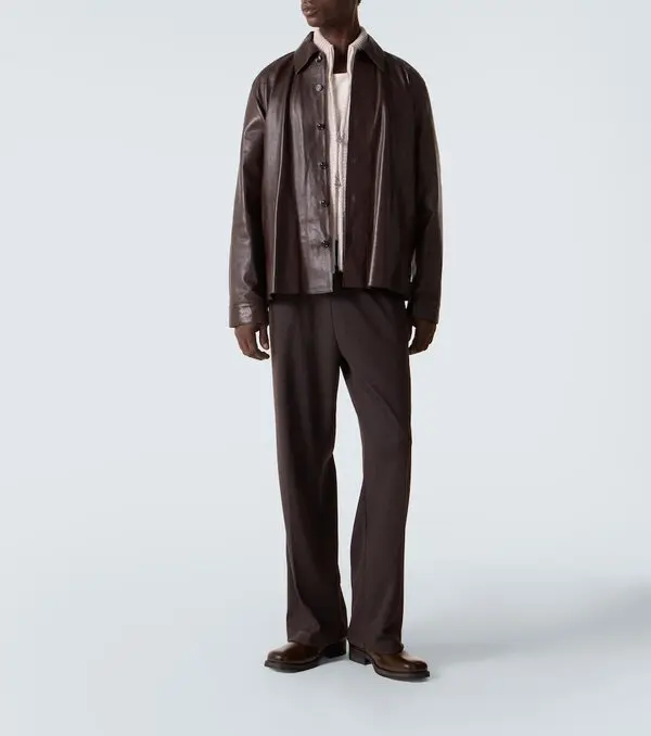 Our Legacy Welding Leather Overshirt - Brown