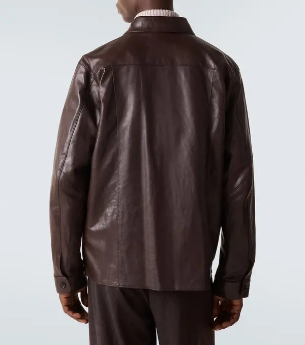 Our Legacy Welding Leather Overshirt - Brown