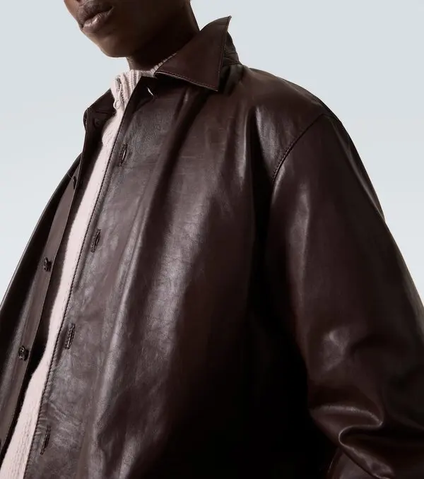 Our Legacy Welding Leather Overshirt - Brown