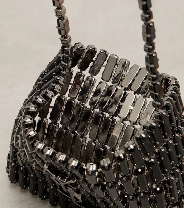 Saint Laurent Cassandre Micro Embellished Top-handle Bag - Metallic