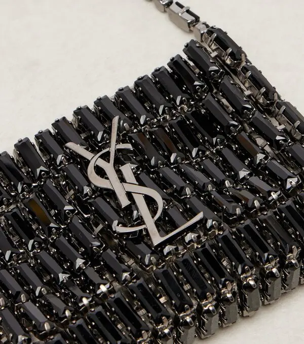 Saint Laurent Cassandre Micro Embellished Top-handle Bag - Metallic