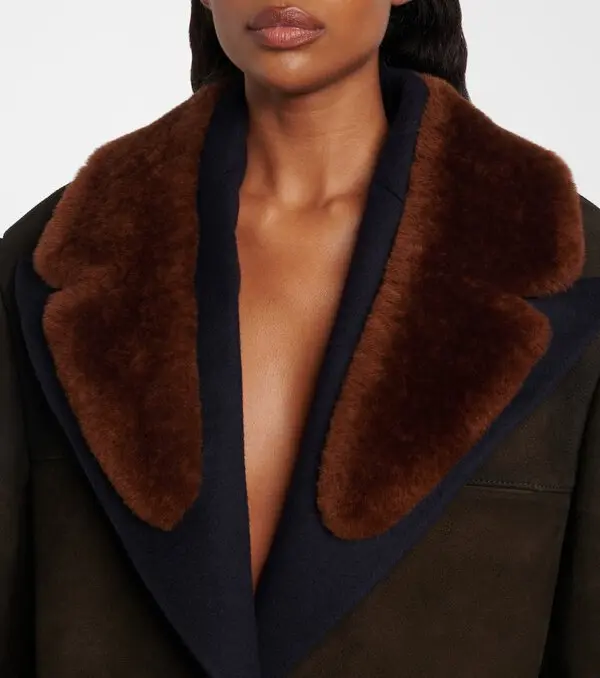 Prada Shearling-trimmed Suede Jacket
