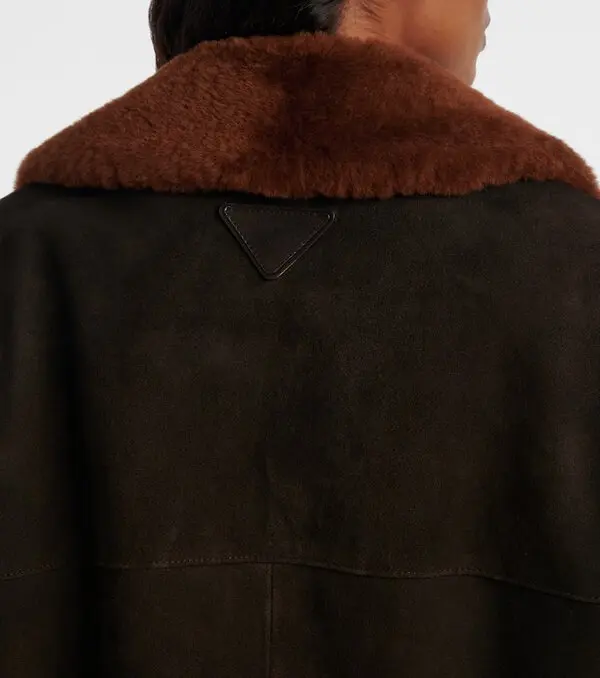 Prada Shearling-trimmed Suede Jacket