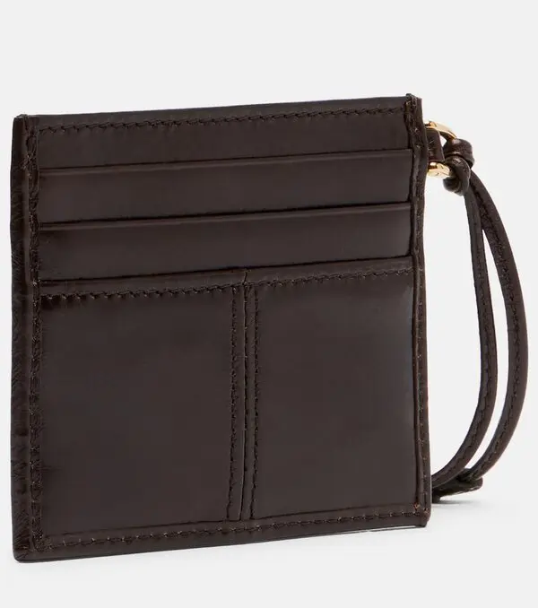 Prada Leather Card Holder - Brown