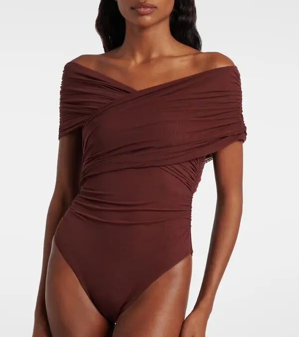 SIR. Jacques Gathered Off-shoulder Bodysuit