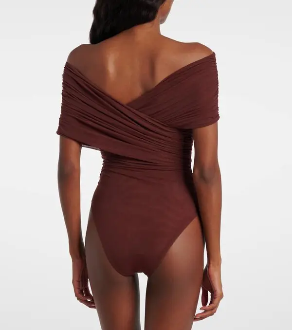 SIR. Jacques Gathered Off-shoulder Bodysuit