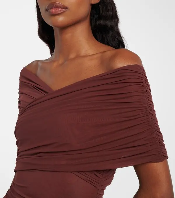 SIR. Jacques Gathered Off-shoulder Bodysuit