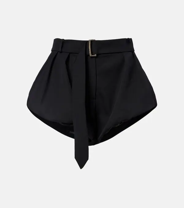Magda Butrym Belted Wool Shorts - Black