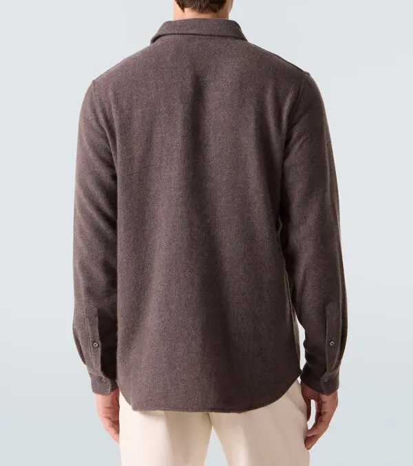 GOD'S TRUE CASHMERE Cashmere Shirt With Amethyst - Brown