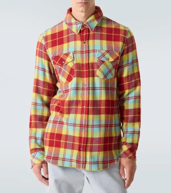 GOD'S TRUE CASHMERE Plaid Cashmere Shirt With Labradorite