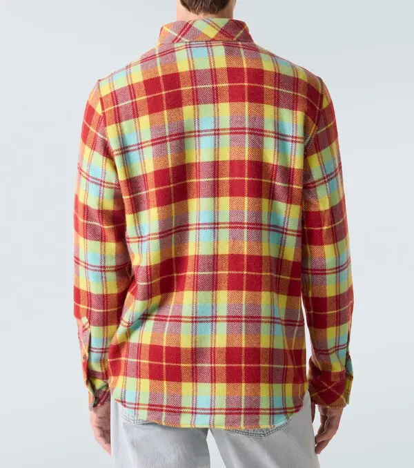 GOD'S TRUE CASHMERE Plaid Cashmere Shirt With Labradorite