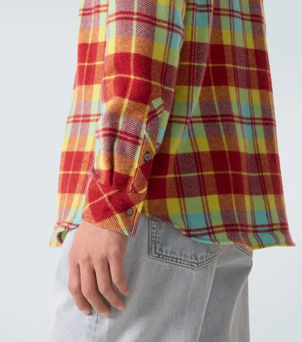 GOD'S TRUE CASHMERE Plaid Cashmere Shirt With Labradorite