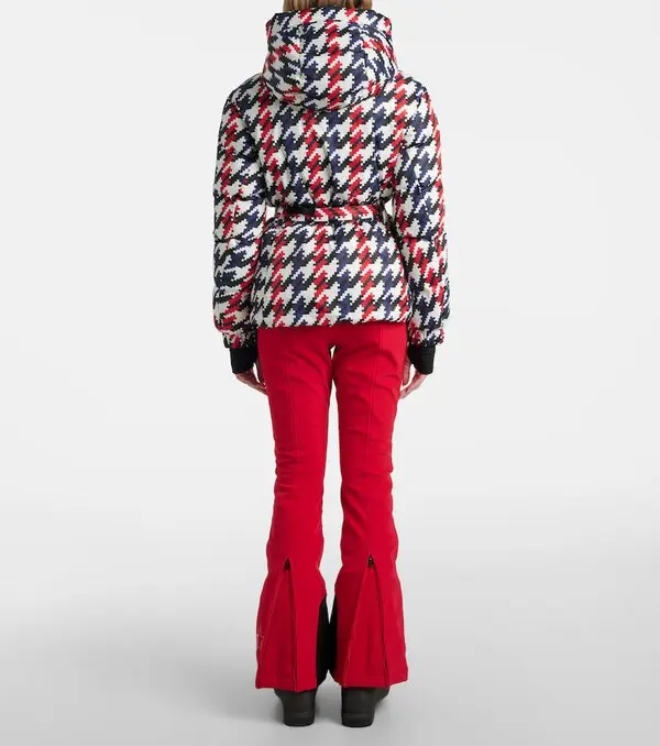 Perfect Moment Candice Houndstooth Down Ski Jacket - Black