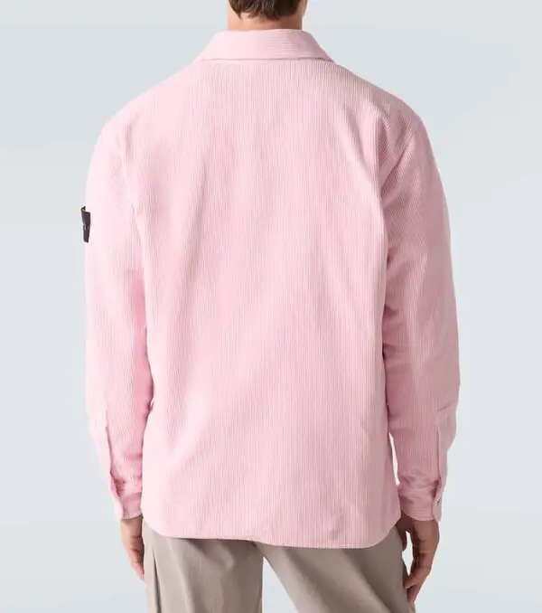 Stone Island Compass Cotton Corduroy Overshirt - Pink