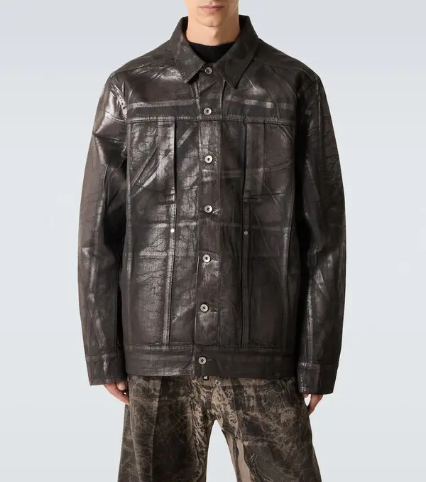 Rick Owens Coated Denim Jacket - Black