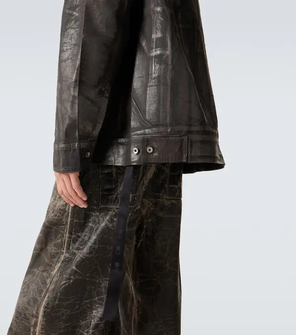 Rick Owens Coated Denim Jacket /grizzly - Black