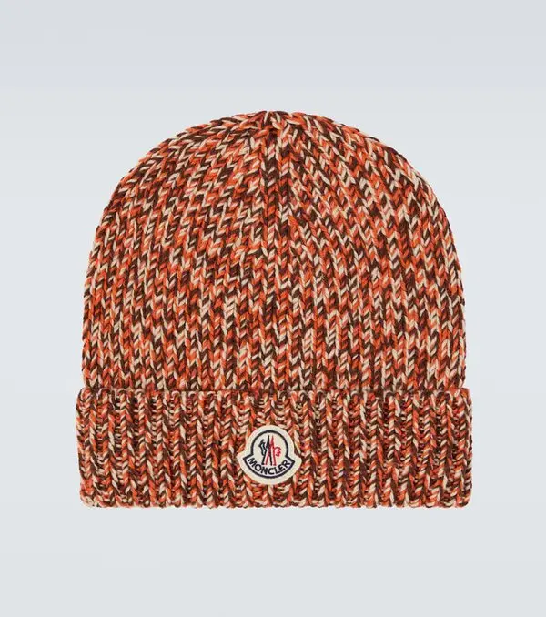 Moncler Logo Virgin Wool Beanie - Multicoloured